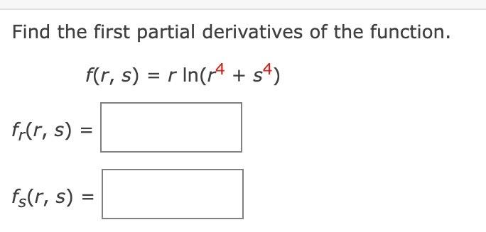Solved Find the first partial derivatives of the function. | Chegg.com