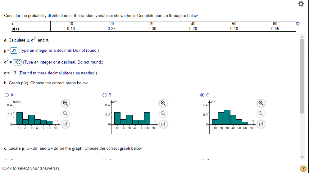 Solved o Consider the probability distribution for the | Chegg.com