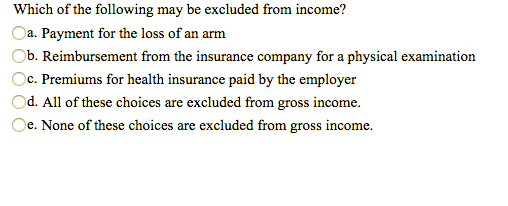 Solved Which of the following may be excluded from income? | Chegg.com