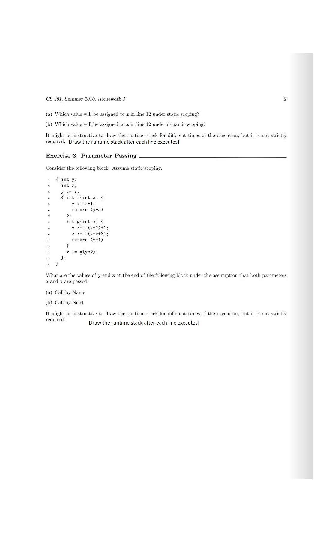 (Due Date: Tuesday, July 19 (IN CLASS)] CS 381 | Chegg.com