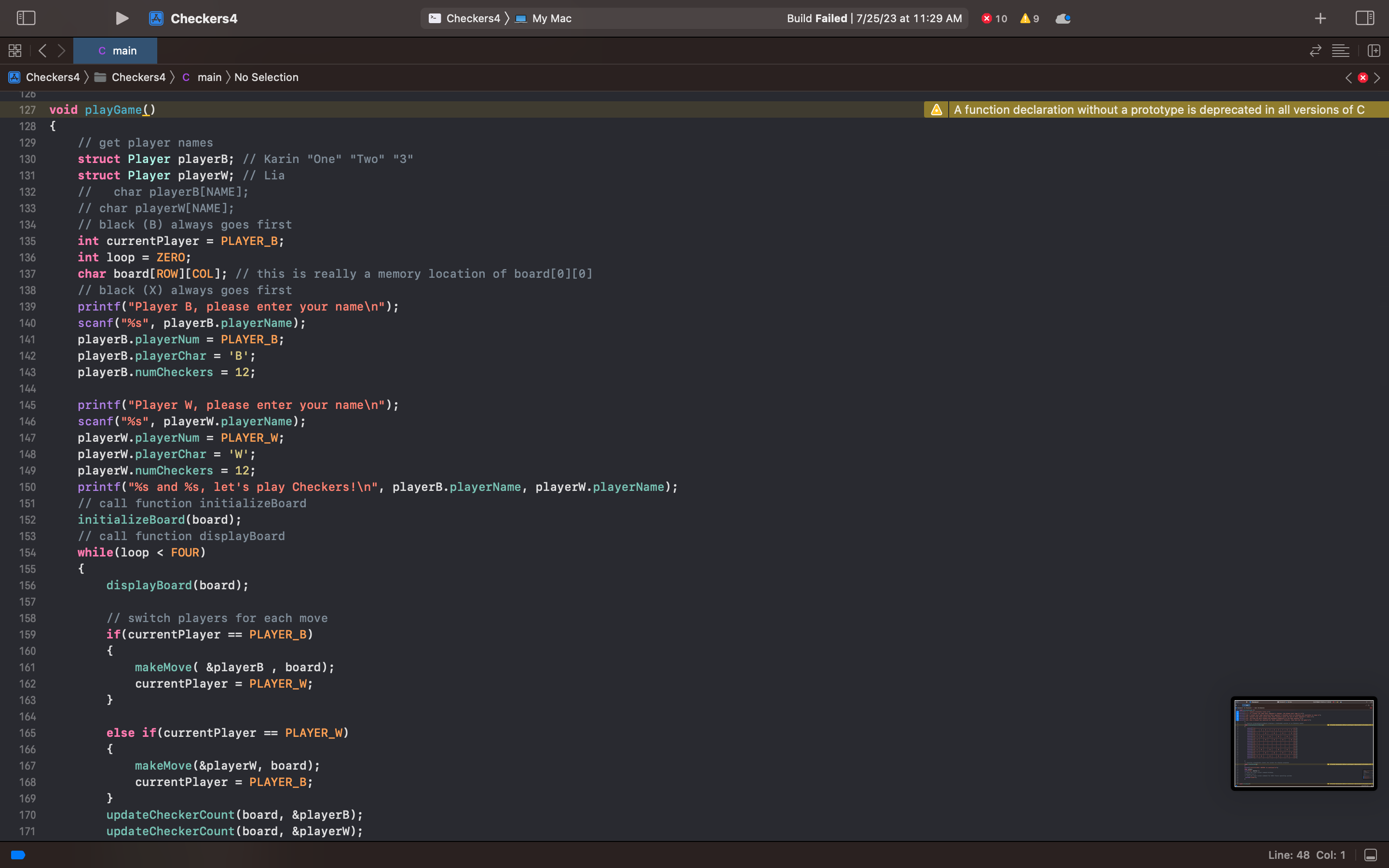 Solved Checkers 4 Checkers 4> My Mac Build Failed | 7/25/23 | Chegg.com