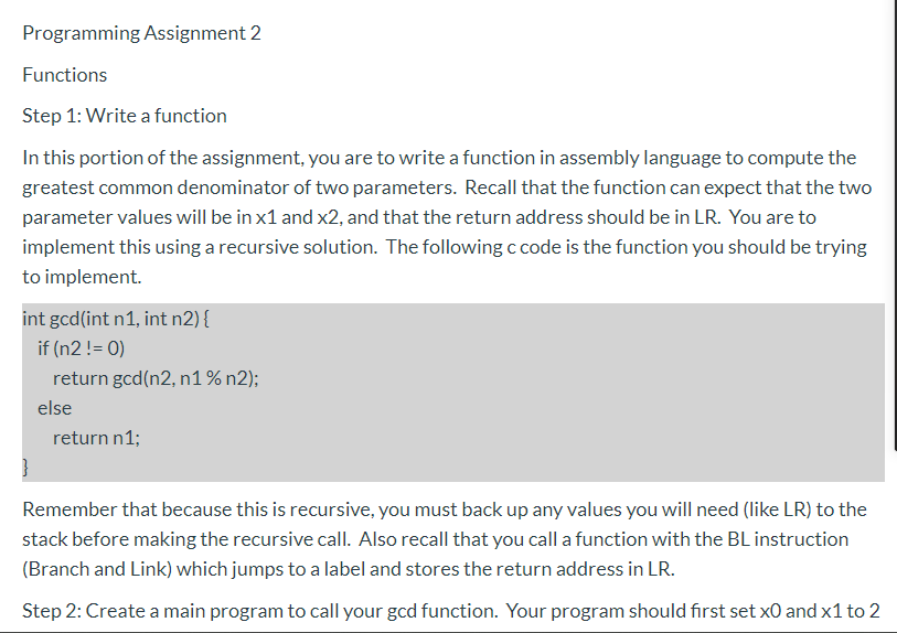 Programming Assignment 2 Functions Step 1 Write A Chegg