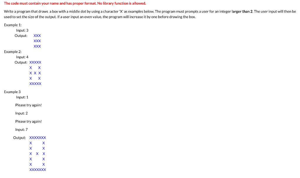 Solved The code must contain your name and has proper | Chegg.com