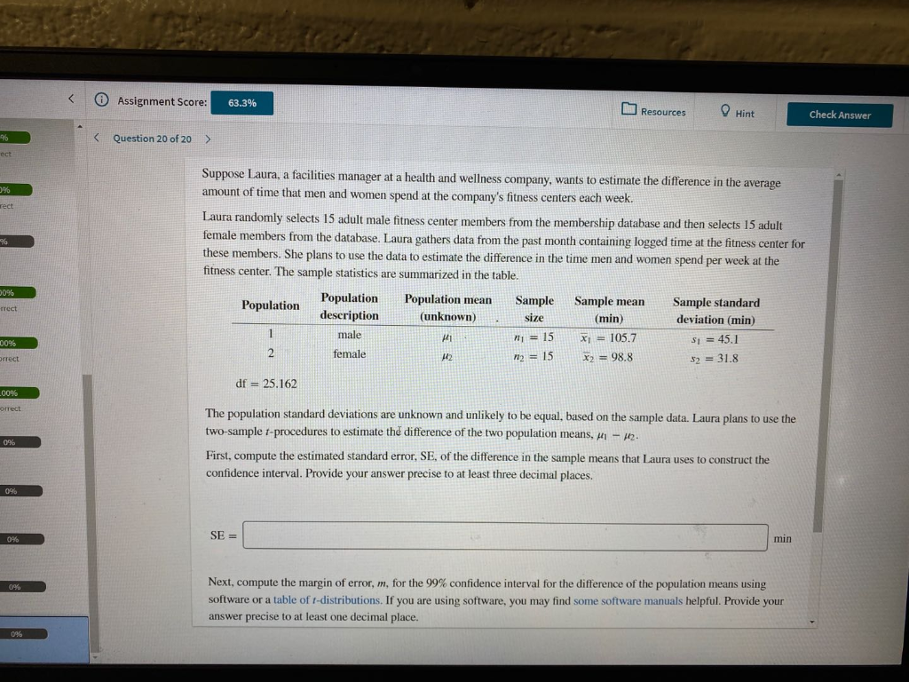 Solved Assignment Score: 63.3% Resources Hint Check Answer | Chegg.com