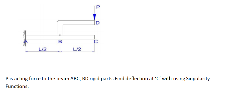 Solved P В B L/2 1 L/2 Pis acting force to the beam ABC, BD | Chegg.com