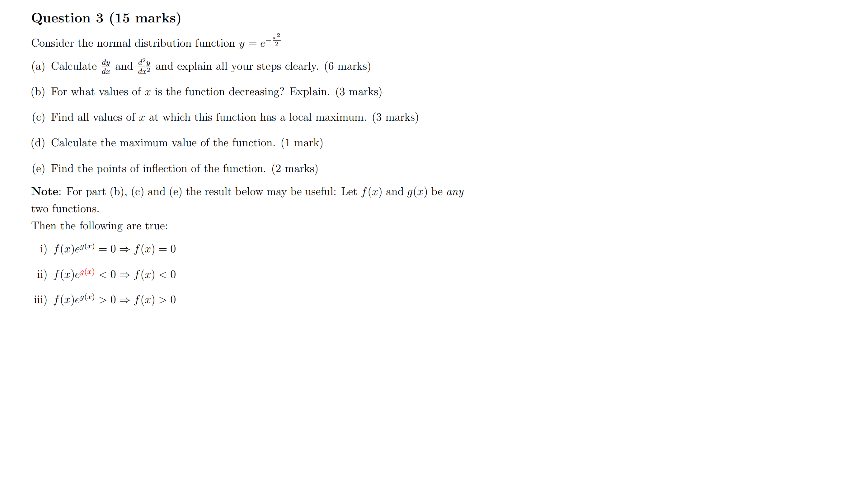Solved Question 3 (15 marks) Consider the normal | Chegg.com Solved Question 3 (15 marks) Consider the normal | Chegg.com