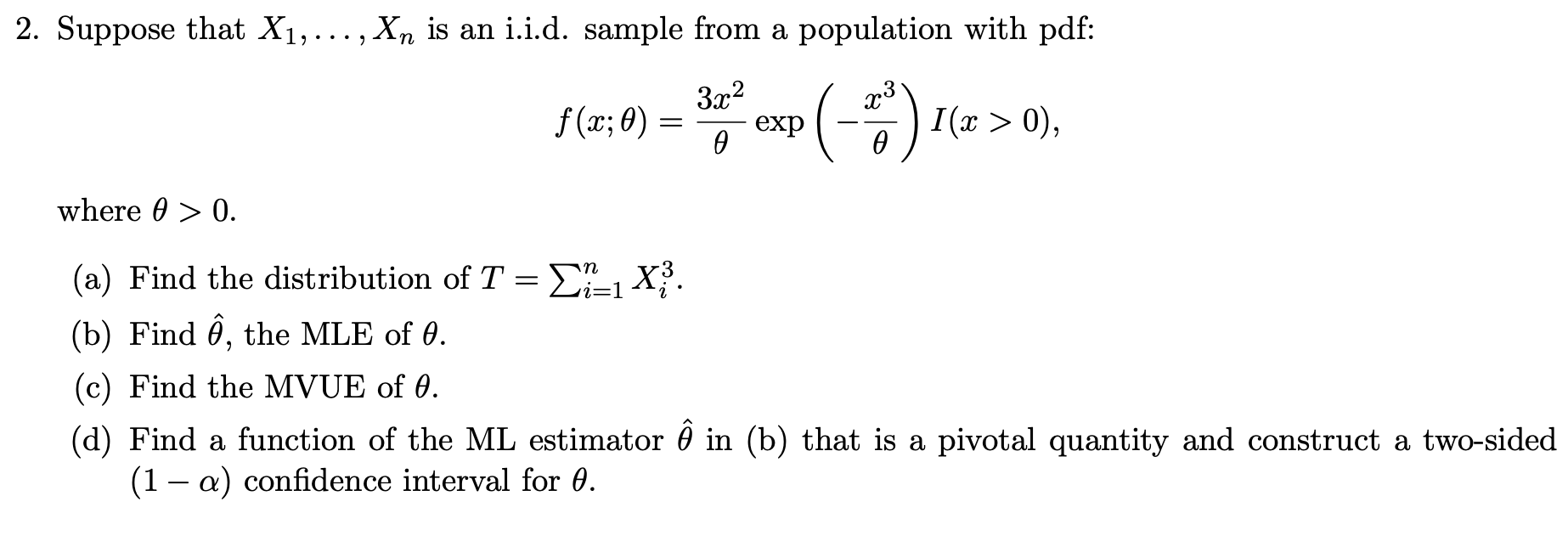 Solved Suppose that x1,dots,xn ﻿is an i.i.d. ﻿sample from a | Chegg.com