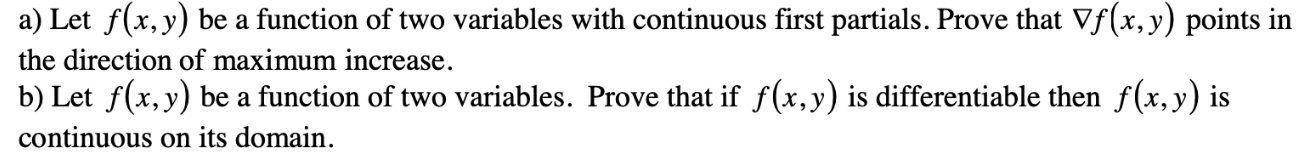 Solved a) Let f(x,y) be a function of two variables with | Chegg.com
