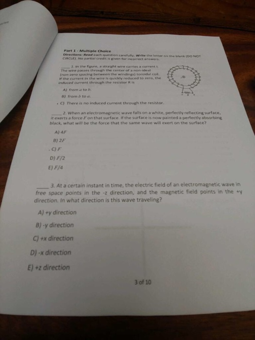 Solved Part I-Multiple Choice CIRCLE :Read each question | Chegg.com