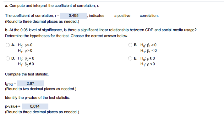 Solved GDP and Social Media Usage DataA survey by the Pew | Chegg.com