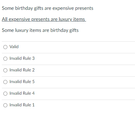 Solved Some birthday gifts are expensive presents All | Chegg.com