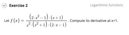 Solved Exercise 2 Logarithmic functions | Chegg.com