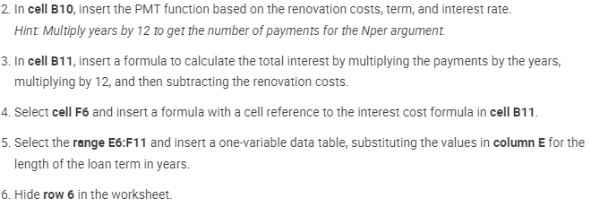 Solved 2. In cell B10, insert the PMT function based on the | Chegg.com