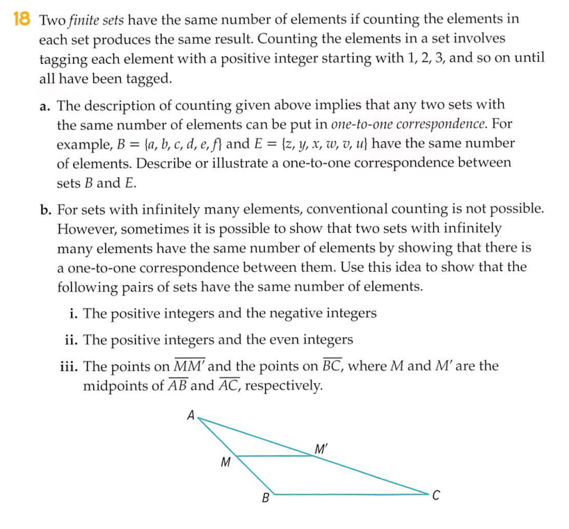 Solved 18 Two finite sets have the same number of elements | Chegg.com