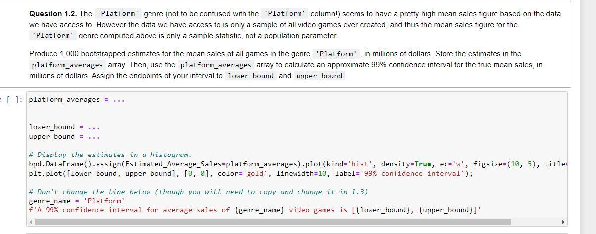 Question 1.2. The 'Platform' genre (not to be | Chegg.com