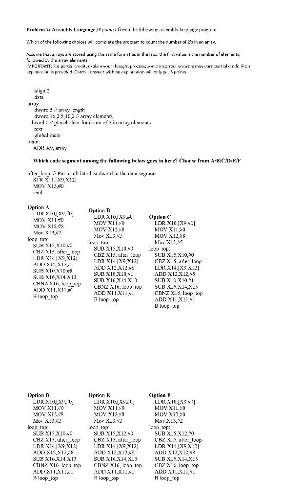 Solved Problem 2 Assembly Language Iy Poins Given The 