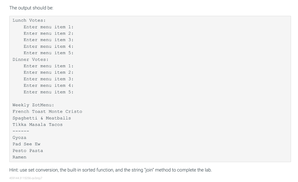 Solved 'Skills Reinforced: - Sets - List concatenation - | Chegg.com