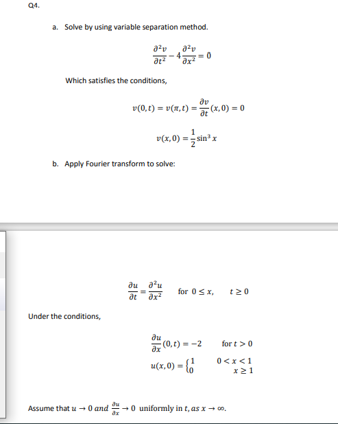 Solved a. Solve by using variable separation method. | Chegg.com