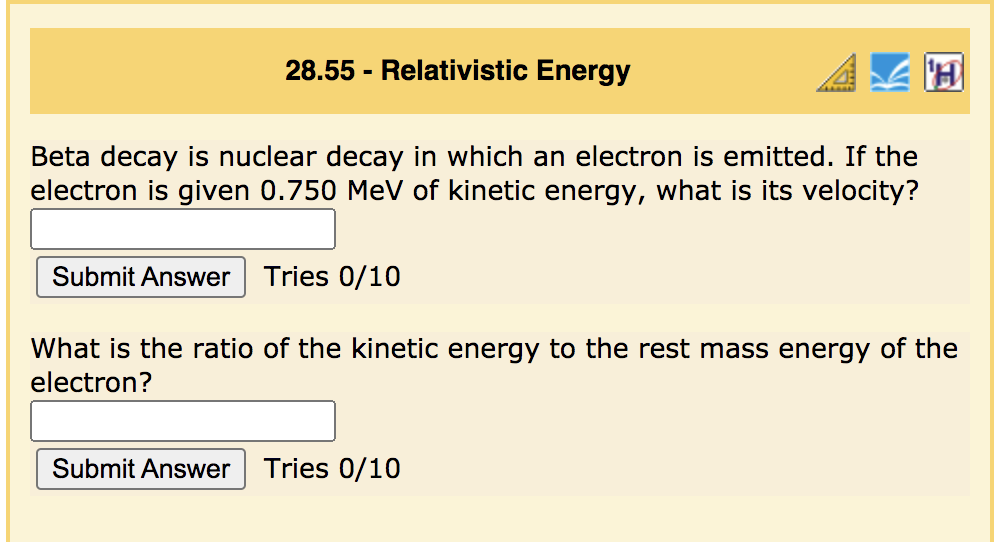 Solved 28.55 - Relativistic Energy Beta decay is nuclear | Chegg.com