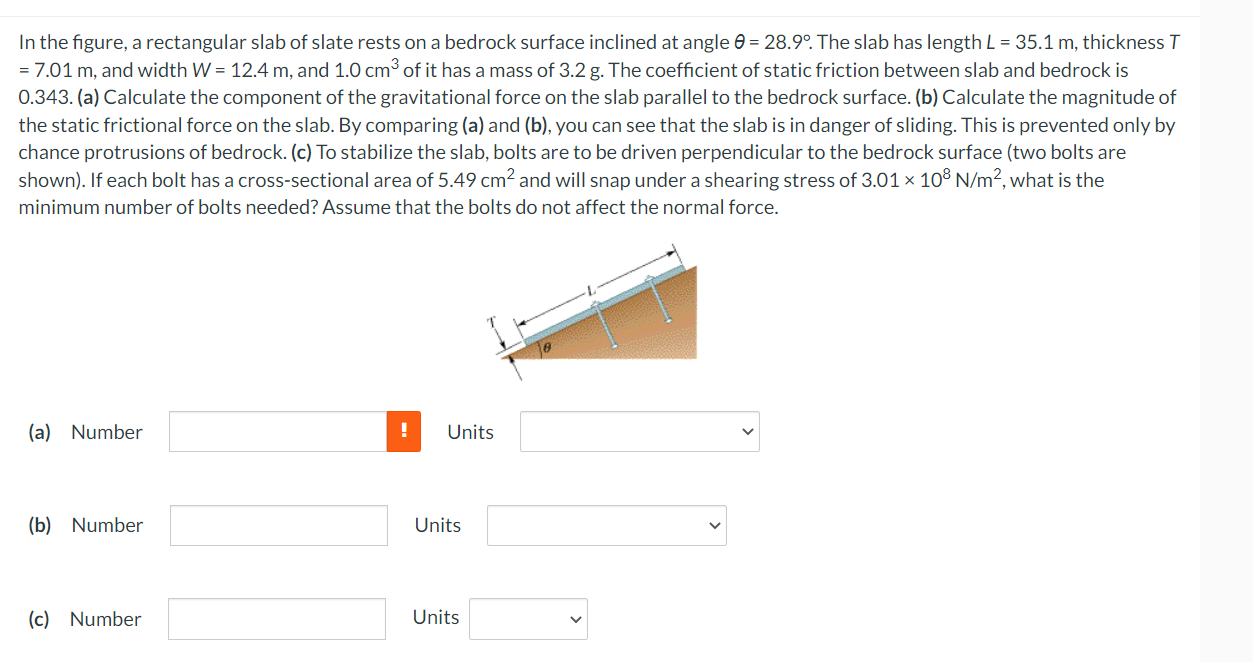 Solved In the figure, a rectangular slab of slate rests on a | Chegg.com