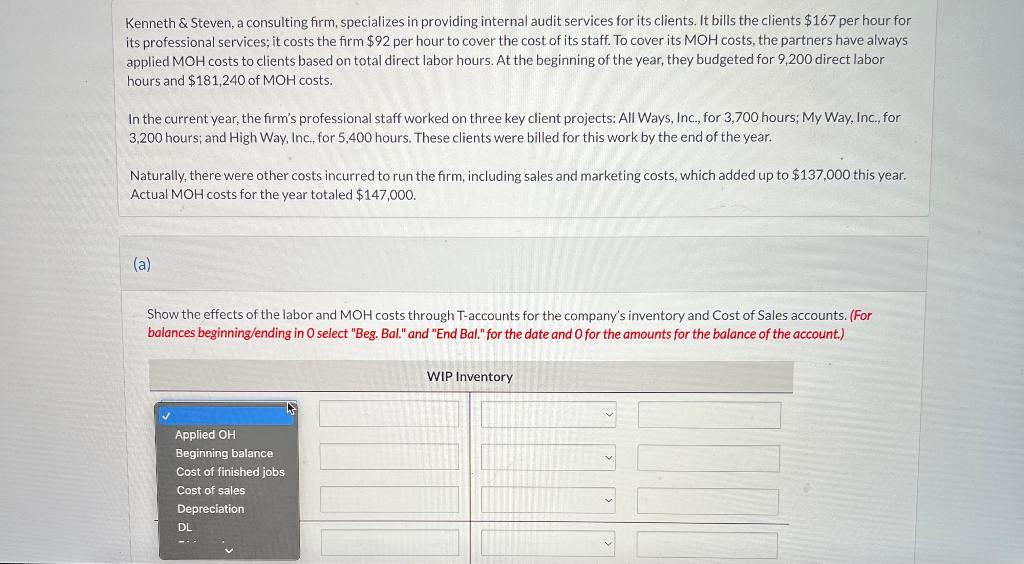 Solved Kenneth \& Steven, a consulting firm, specializes in | Chegg.com