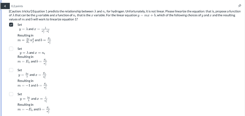 Solved [Caution: tricky!] Equation 1 predicts the | Chegg.com
