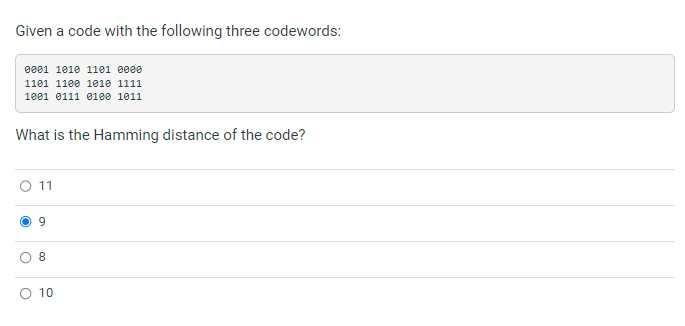Solved Given A Code With The Following Three Codewords What 5445