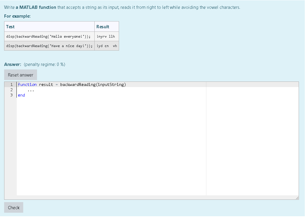Solved Write a MATLAB function that accepts a string as its | Chegg.com