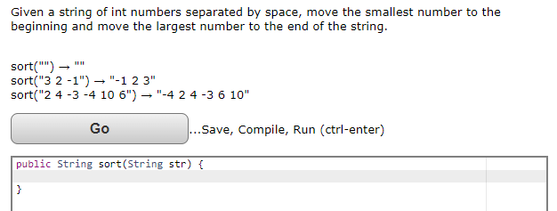 Solved Given a string of int numbers separated by space, | Chegg.com