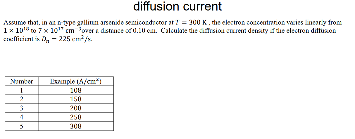 Solved Assume that, in an n-type gallium arsenide | Chegg.com
