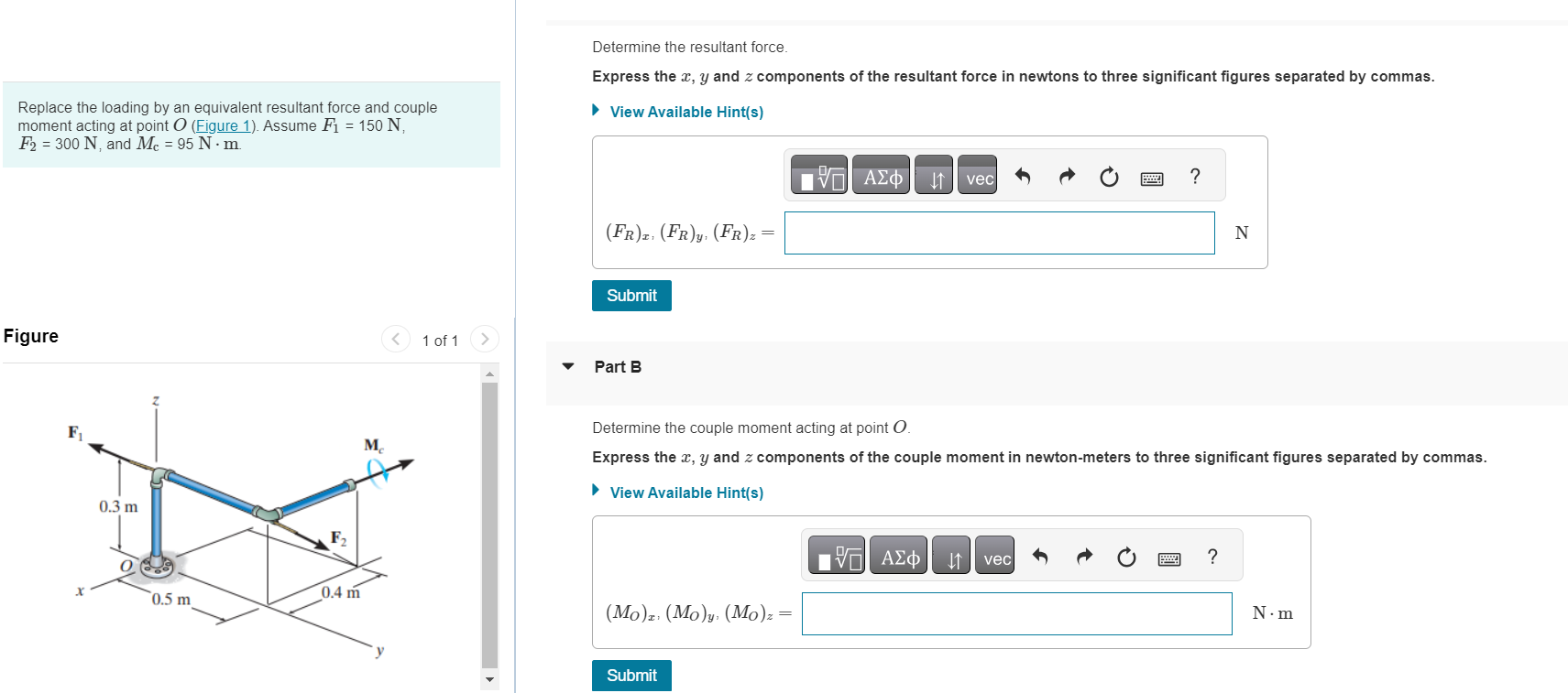 Solved Determine the resultant force. Replace the loading by | Chegg.com
