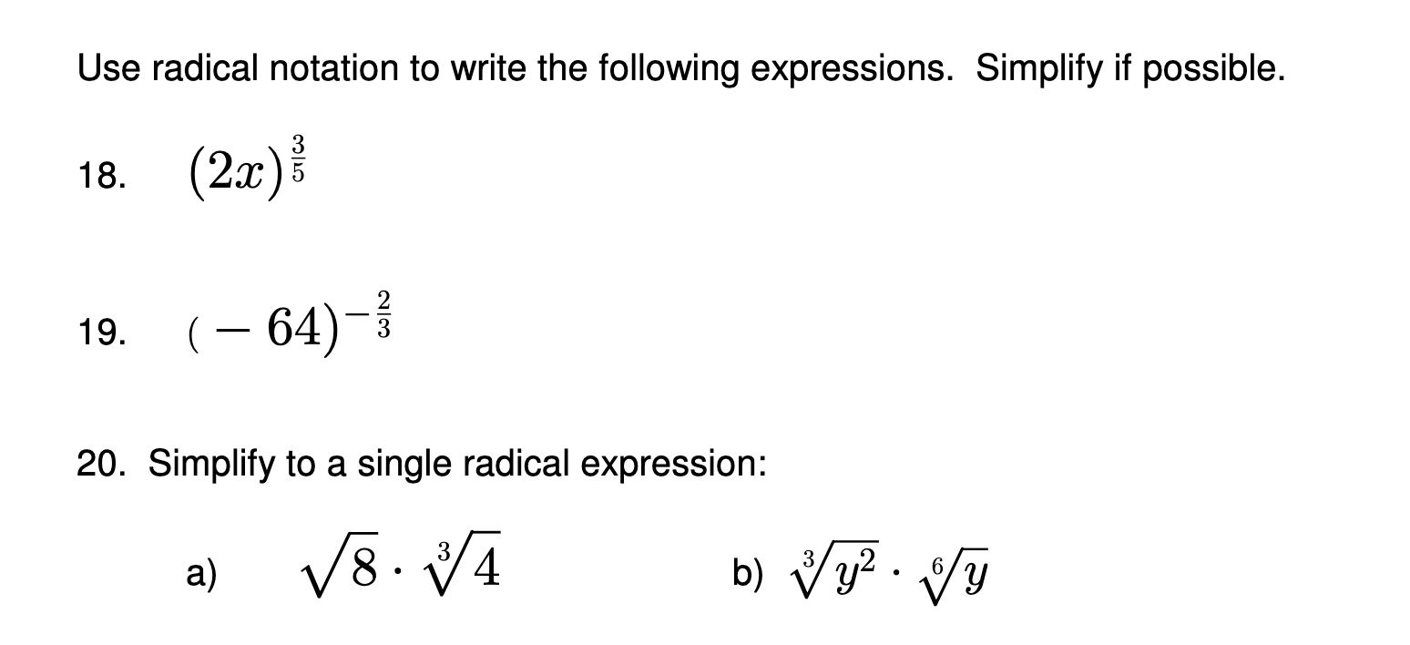 Solved Use radical notation to write the following | Chegg.com