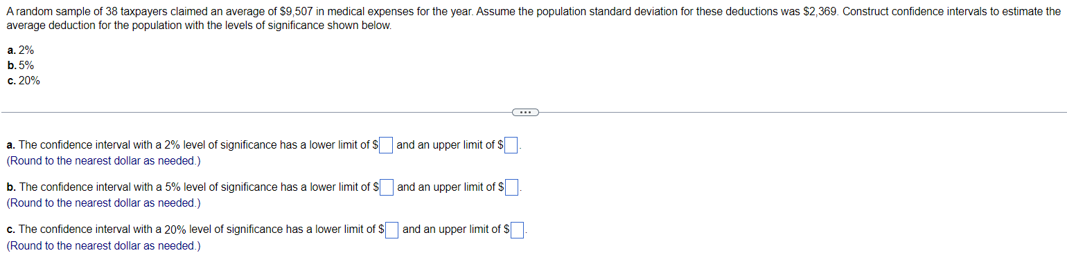 Solved average deduction for the population with the levels | Chegg.com