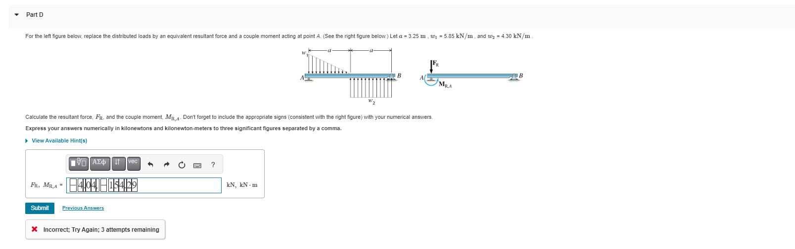 Solved For The Left Figure Below Replace The Distributed 