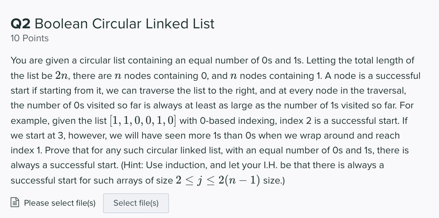 Solved Q2 Boolean Circular Linked List 10 Points You are | Chegg.com