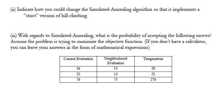 11. (4 pts.) Pseudo-code for the Simulated-Annealing | Chegg.com