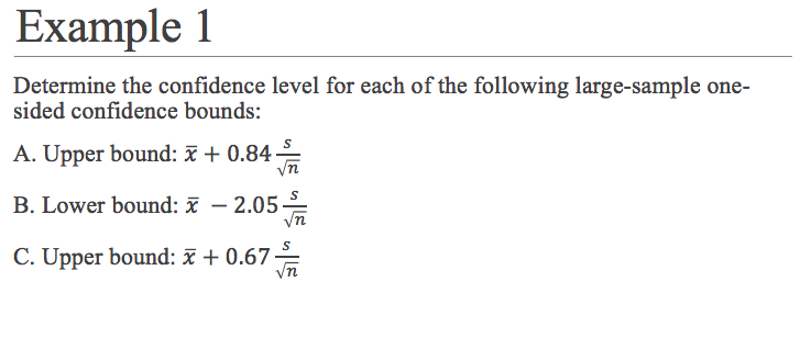 Solved Example 1 Determine the confidence level for each of | Chegg.com