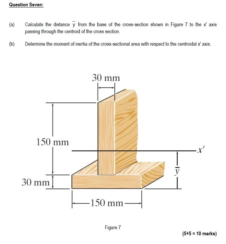 Solved Question Seven: Calculate the distance y from the | Chegg.com