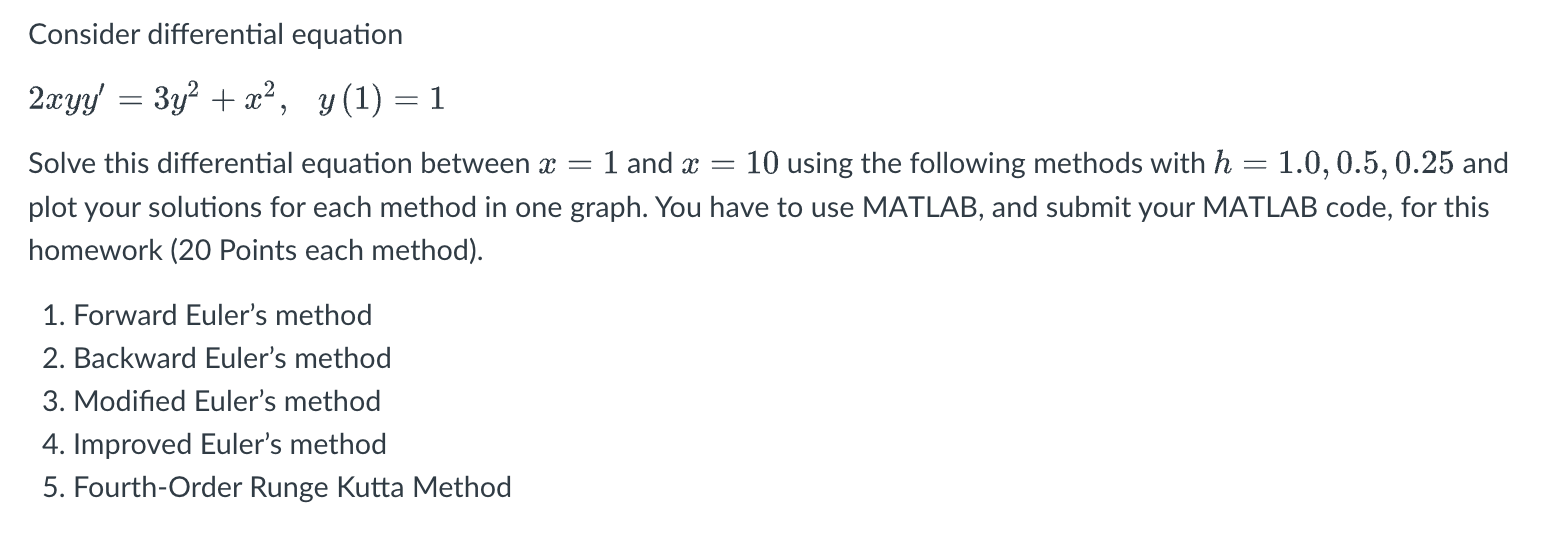 Solved Consider differential equation 2xyy′=3y2+x2,y(1)=1 | Chegg.com