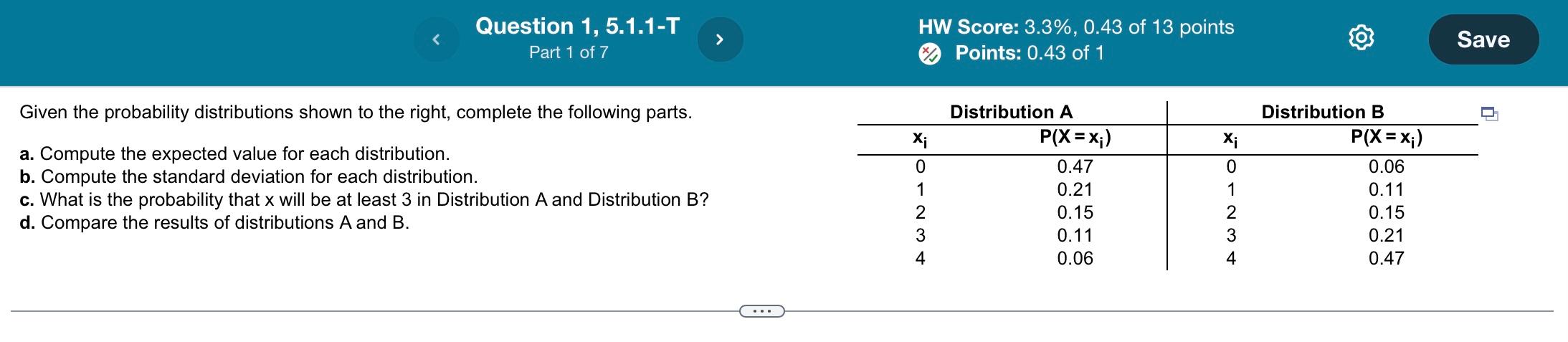 Solved Given the probability distributions shown to the | Chegg.com