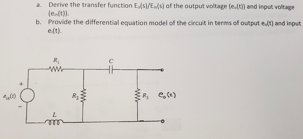 Solved Derive The Transfer Function Eosens Of The 