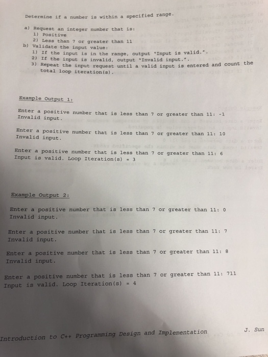 Solved Determine if a number is within a specified range. a) | Chegg.com