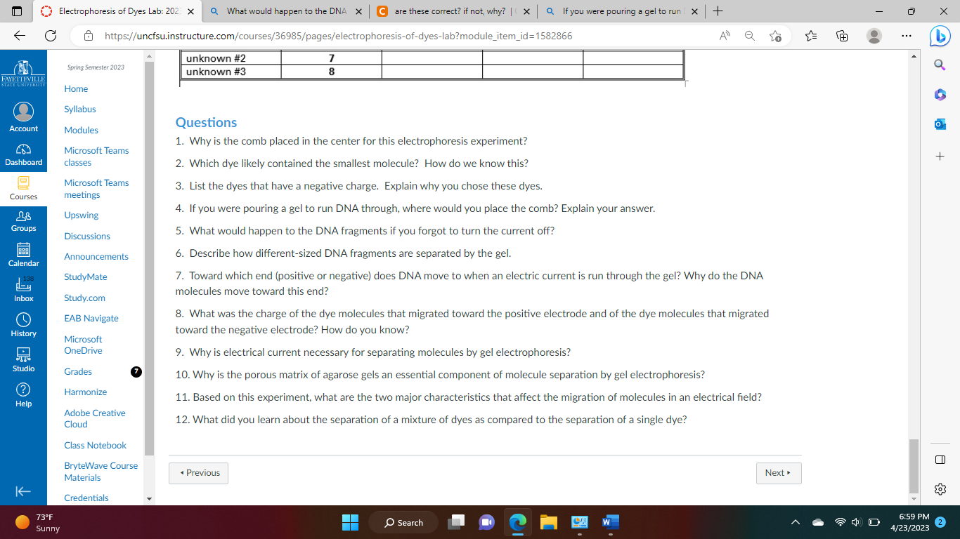 Solved 1. Why is the comb placed in the center for this | Chegg.com