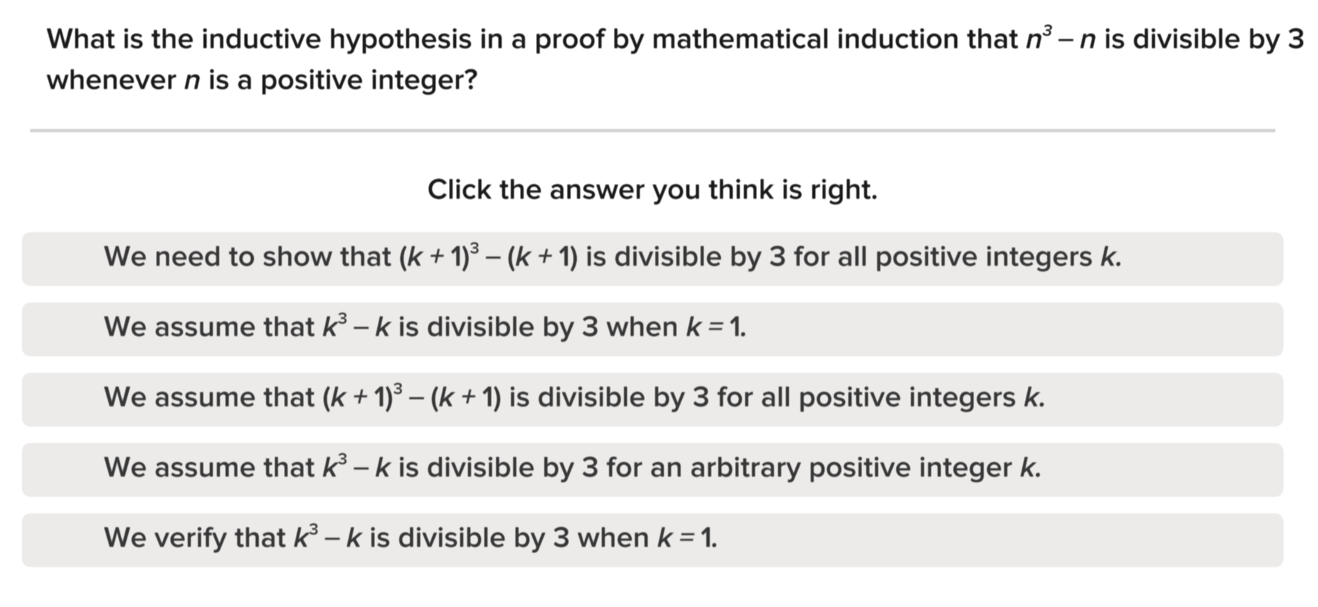 Solved What is the inductive hypothesis in a proof by | Chegg.com