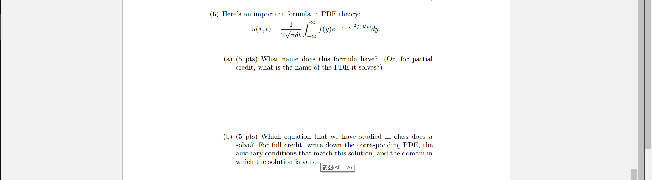 Solved (6) Here's an important formula in PDE theory: ra | Chegg.com