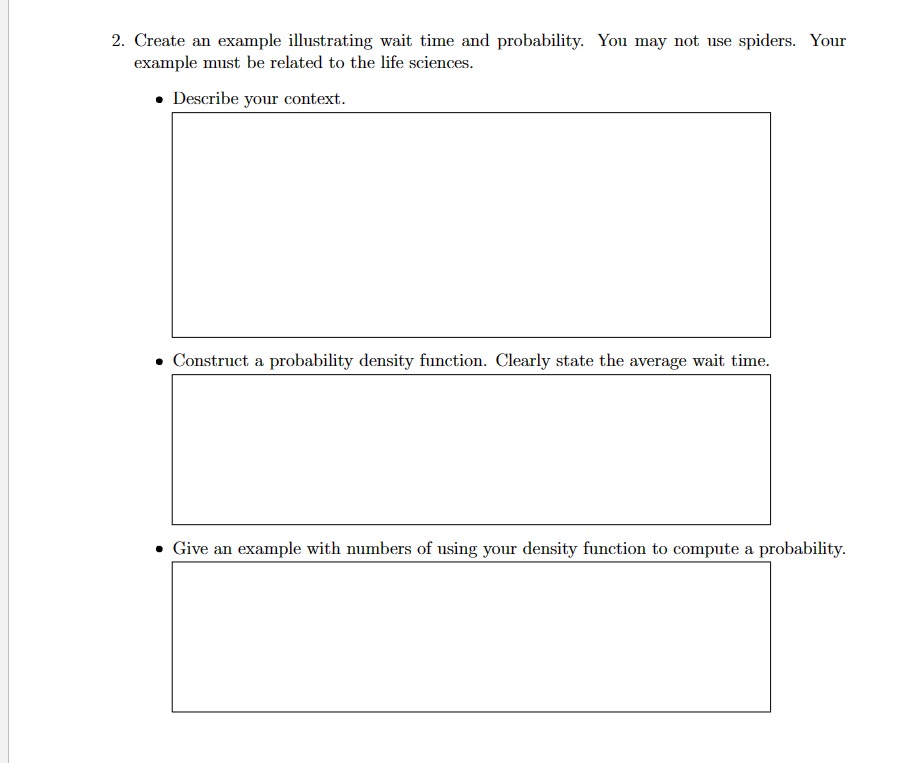 Solved 2. Create an example illustrating wait time and | Chegg.com