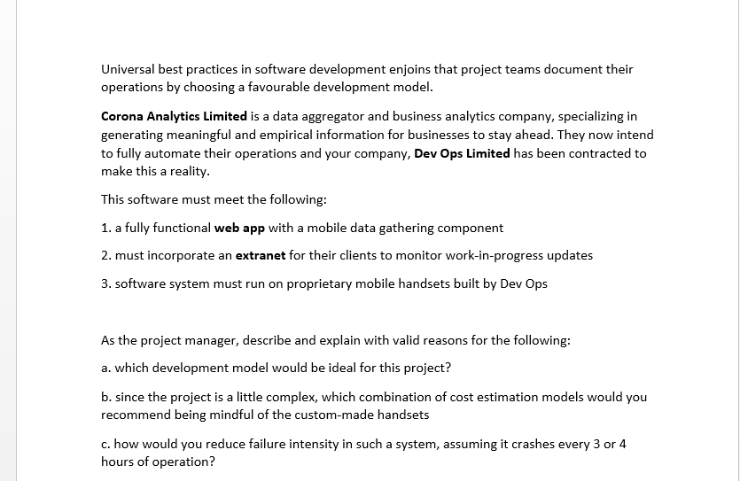 Solved Universal best practices in software development | Chegg.com