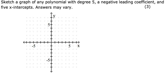 Solved Sketch a graph of any polynomial with degree 5, a | Chegg.com