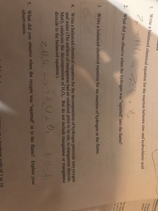 Balanced Equation For The Breakdown Of Hydrogen Peroxide By Manganese ...