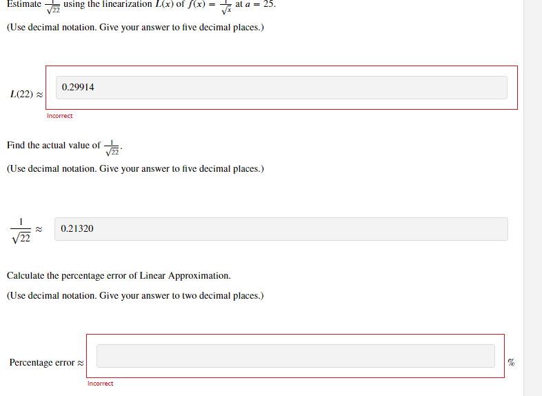 Solved estimate 122√122 using the linearization 𝐿(𝑥)L(x) | Chegg.com